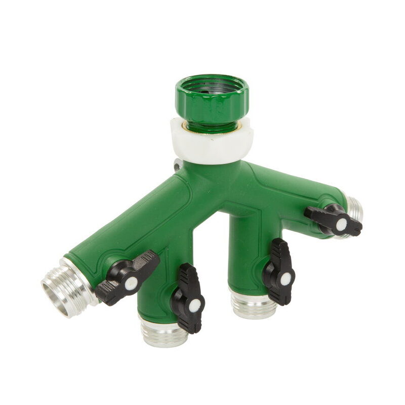 Beregening - SummerRain - kraanadapter met waterverdeler - metaal - 4-weg